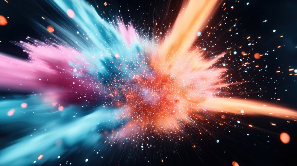 Colorful Powder Paint Holi on Exploding Vibrant a Black Background ...