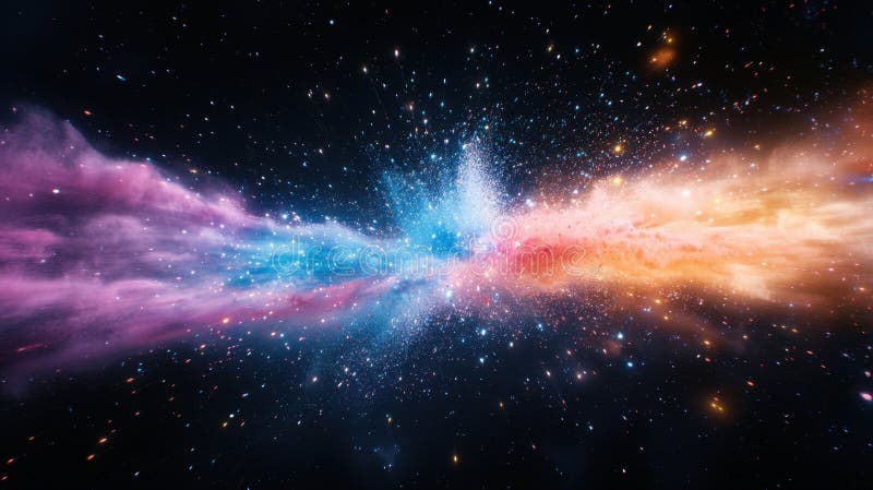 Colorful Powder Paint Holi Speed Exploding on a Black Background ...