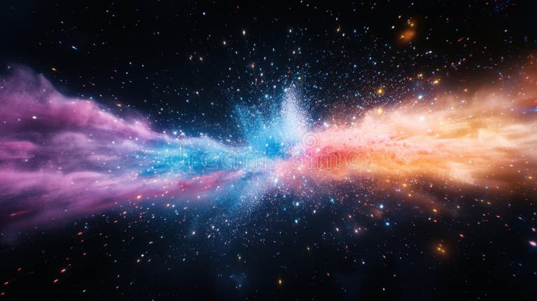 Colorful Powder Paint Holi Speed Exploding on a Black Background ...