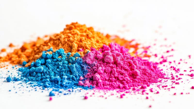 Colorful Powder Pigment Mixture on White Background Stock Illustration ...