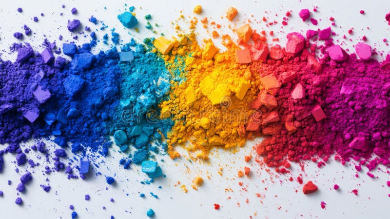 Colorful Powder Pigment Texture on White Background Stock Illustration ...