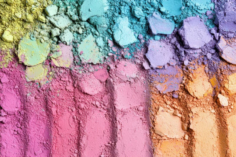 Colorful Powder Pigments Arranged in a Gradient on a Flat Surface Stock ...