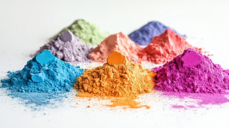 Colorful Powder Piles Arranged in a Row Stock Illustration ...