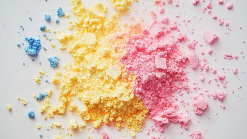 Colorful Powder Spilled on White Background Stock Illustration ...