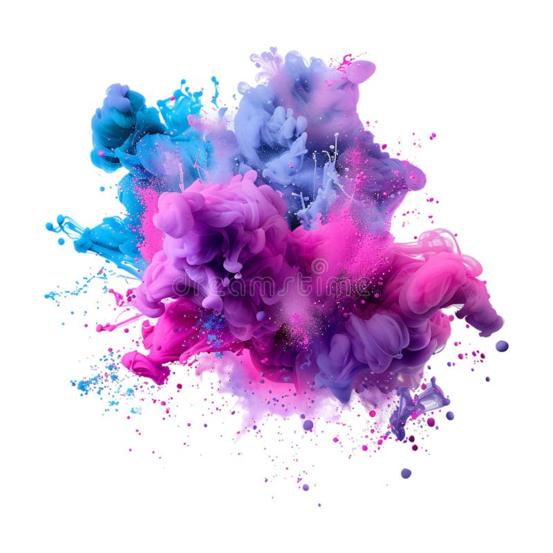 Colorful Powder Splash on Transparent Background - Ai Generated Stock ...