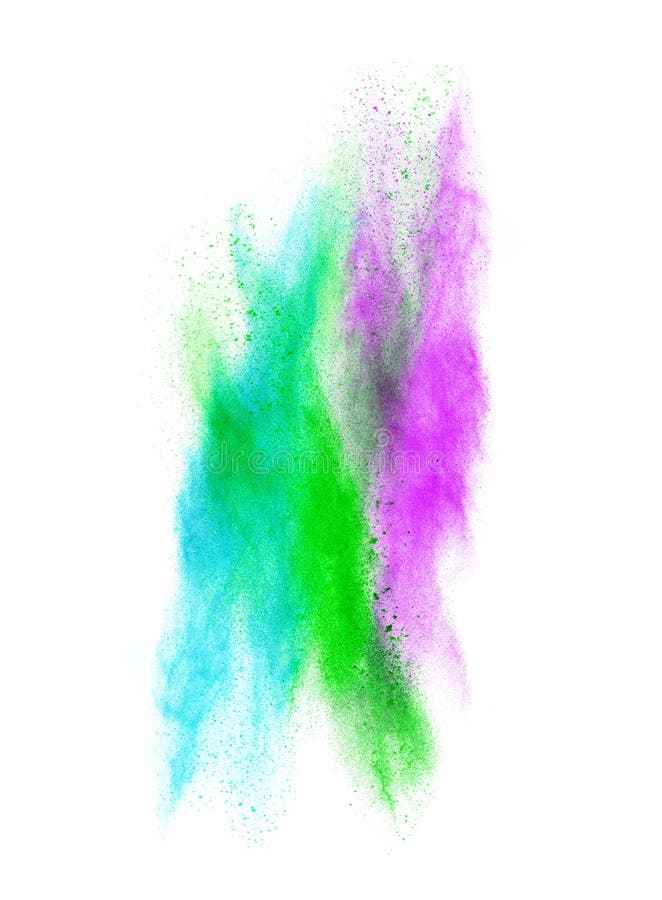 Colorful Powder Splash on White Background Stock Image - Image of ...