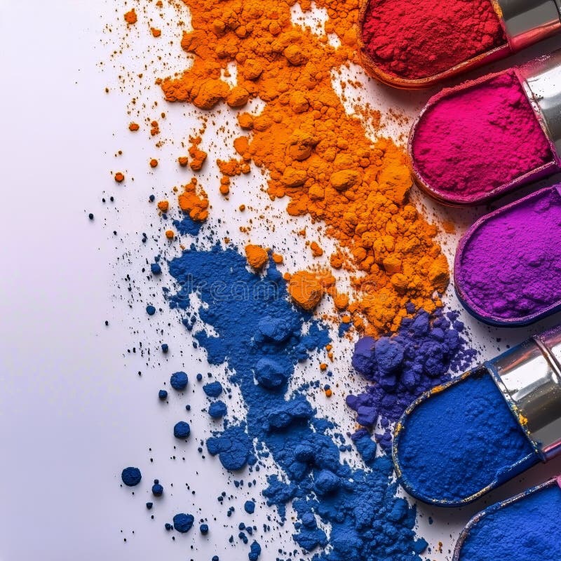 Colorful Powdered Pigments Arranged Vibrant Wheel Pattern Artistic ...