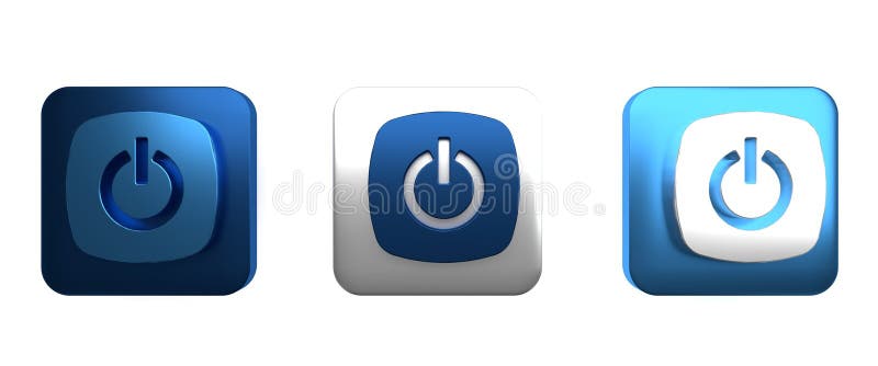 Colorful Power Button Icon Isolated on White Background. Start Sign ...