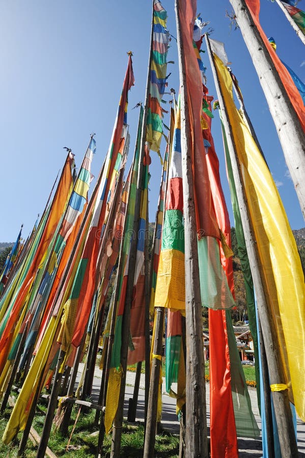 Colorful Prayer Flags(Jingfan) Stock Image - Image of flags, flag: 27867349