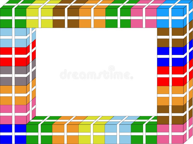 Colorful Border from Cubes stock vector. Illustration of banner - 29205179