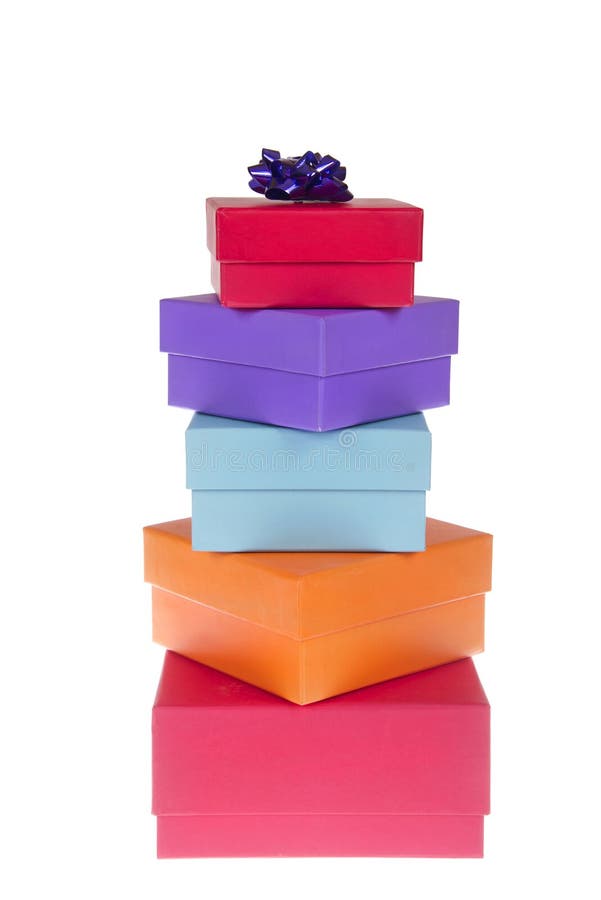 Stacked Colorful Packaging Boxes Stock Photo - Image of gift, pile ...