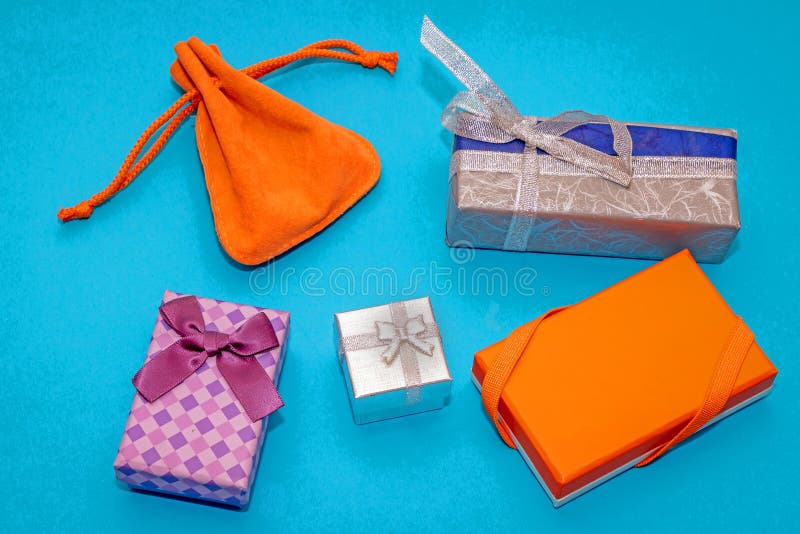 Colorful Present Gift Boxes Stock Image - Image of festive, pouch ...