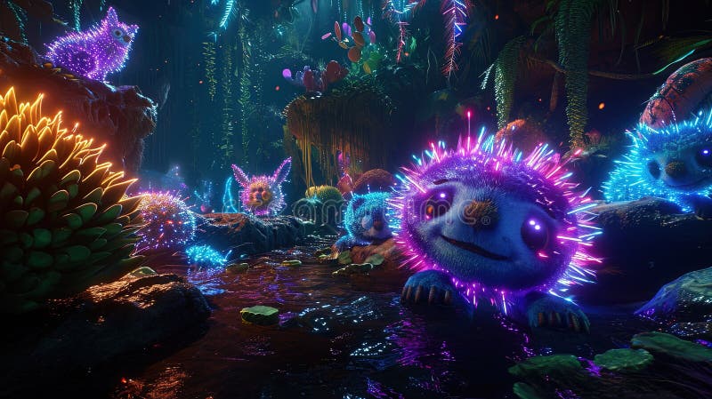 Colorful Prickly Forest stock illustration. Illustration of ocean ...