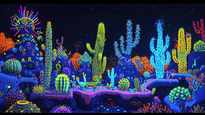 Colorful Prickly Forest stock illustration. Illustration of river ...