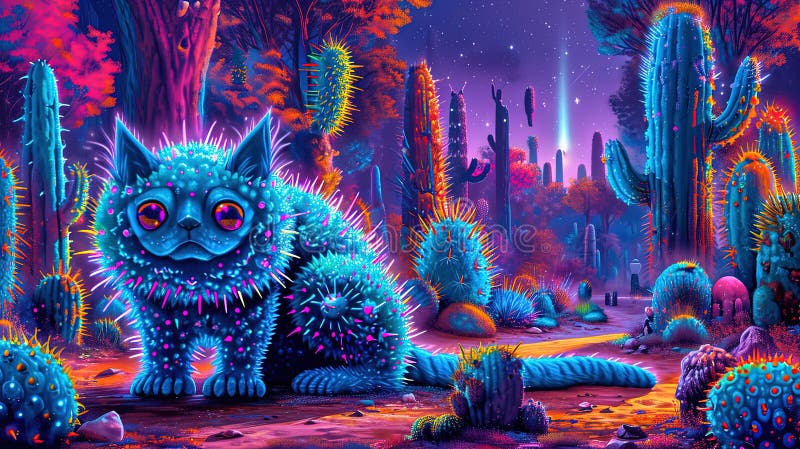 Colorful Prickly Forest stock illustration. Illustration of scenic ...