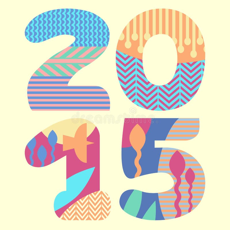 Colorful Print with Number 2015 Stock Vector - Illustration of shape ...