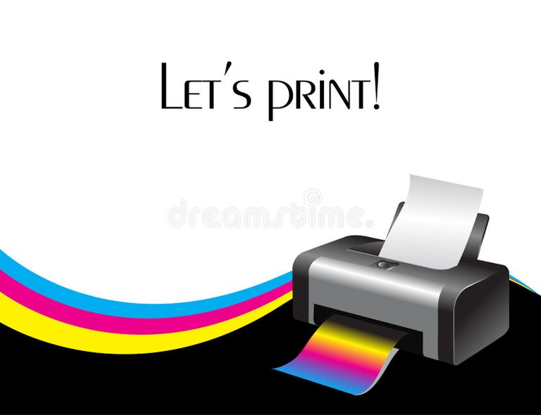 Colorful printer stock vector. Illustration of business - 7876107