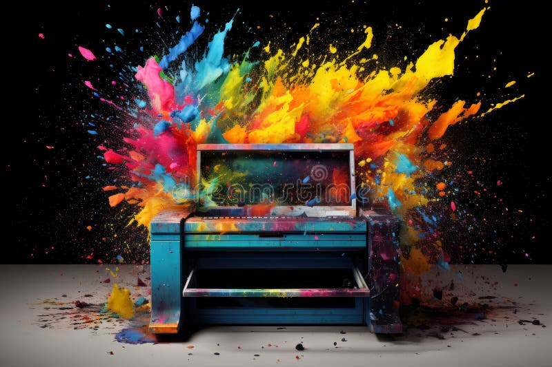 Colorful Printer Color Splashes Element. Generate Ai Stock Photo ...