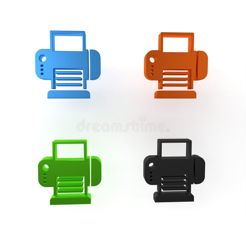 Colorful Printer Icon Isolated on White Background. Minimalism Concept ...
