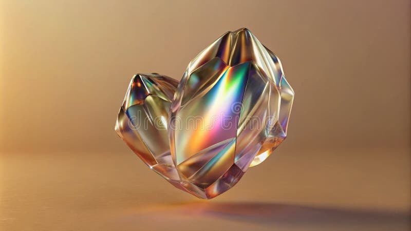 Colorful Prism Crystals Reflecting Vibrant Light on Neutral Background ...