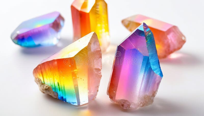 Colorful Prism Crystals: Vibrant Multicolored Gemstones in Natural ...