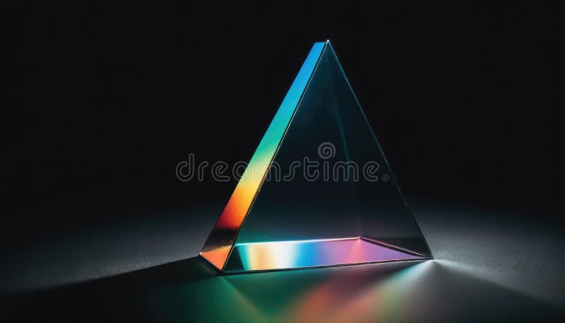 Colorful Prism Reflecting Light in a Dark Environment Showcasing ...