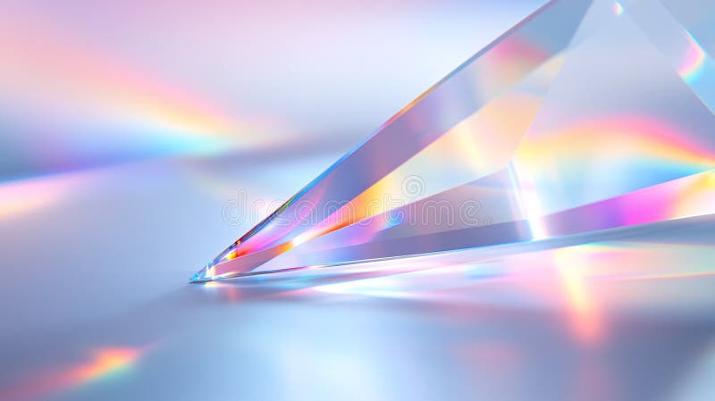 Colorful Prismatic Reflections on Abstract White Background with Subtle ...