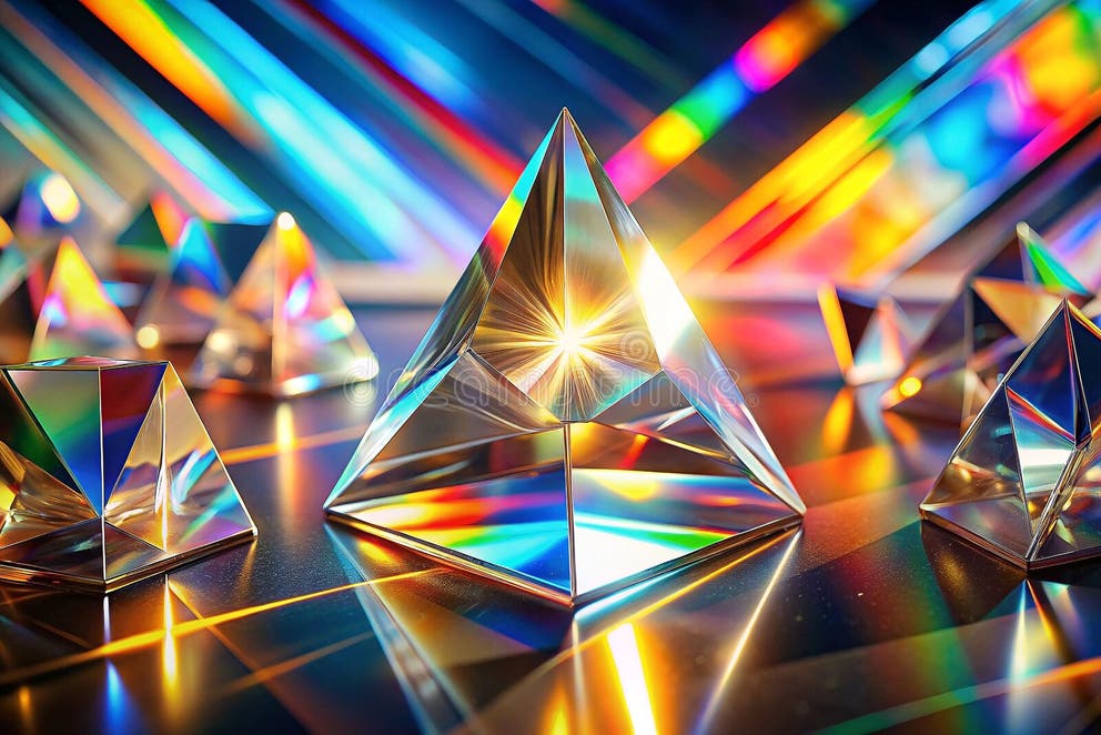Colorful Prisms, Abstract Geometrical Shapes, Light Diffraction ...