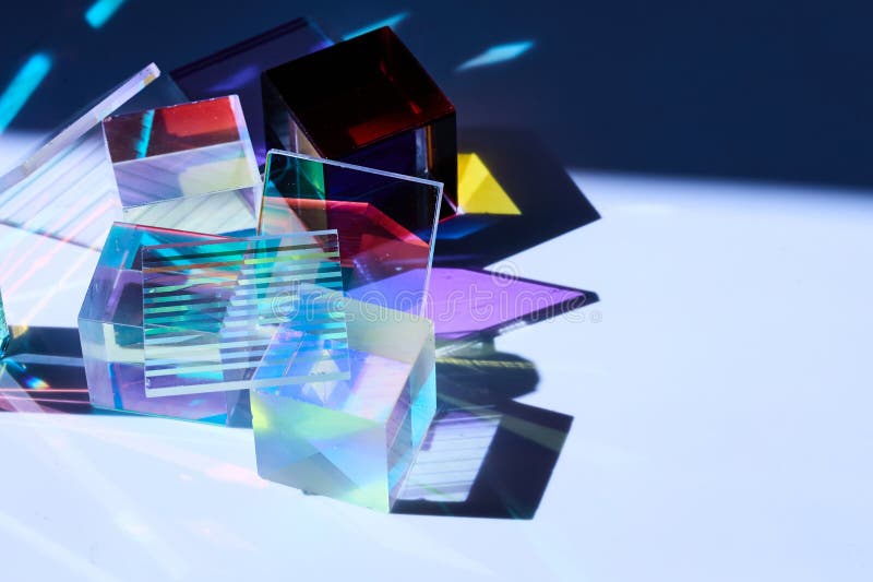 Colorful Prisms and Shadows. a Vibrant Composition of Geometric Prisms ...