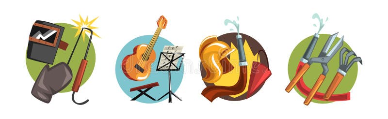 Colorful Profession Icon with Different Tool Vector Set Stock ...