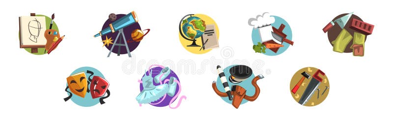 Colorful Profession Icon with Different Tool Vector Set Stock Vector ...