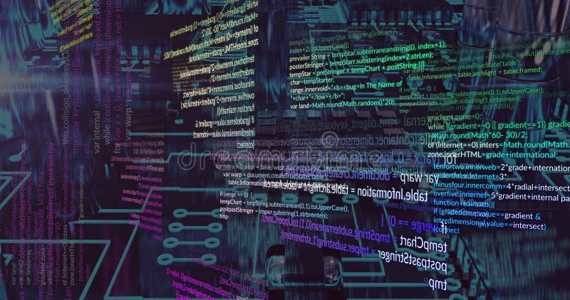 Colorful Programming Code and Digital Data Processing Animation Over Dark Background Stock Video ...