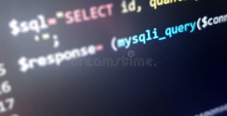 Colorful Programming Php and Html Code on a Monitor. PHP Language Code Closeup Stock Image ...