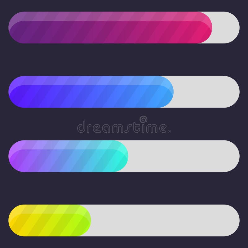 Colorful Progress Bar, Loading Bar for Web Interfaces. Status Bar ...
