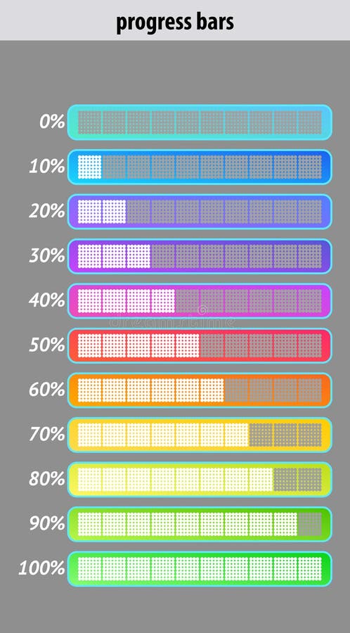 Colorful Progress Bar Set. User Interface Design Stock Vector ...