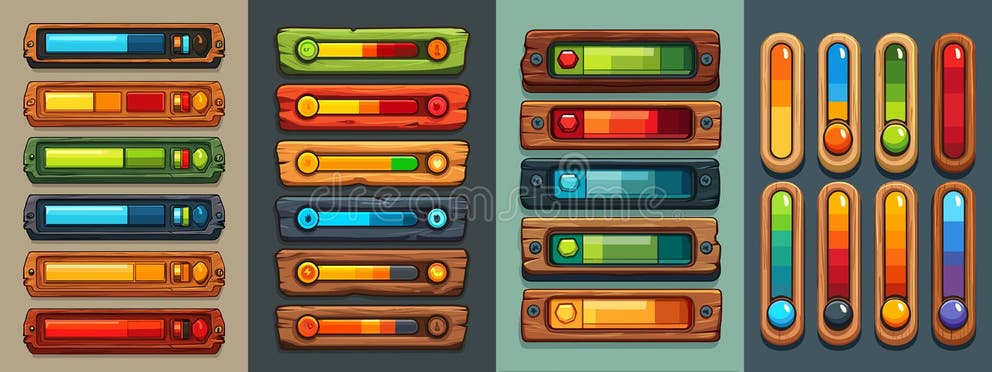 Colorful Progress Bars and UI Elements for Game and Application Design ...
