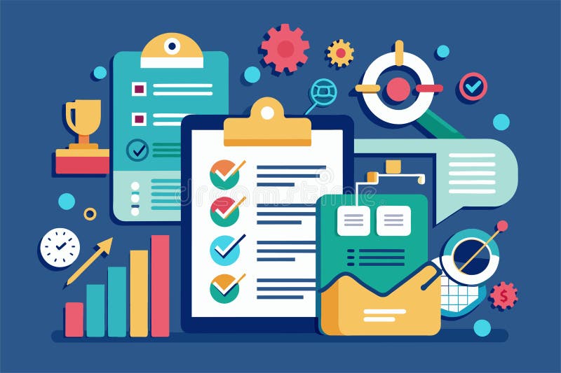 A Colorful Progress Report Displays Task Lists, Charts, and Graphs for ...