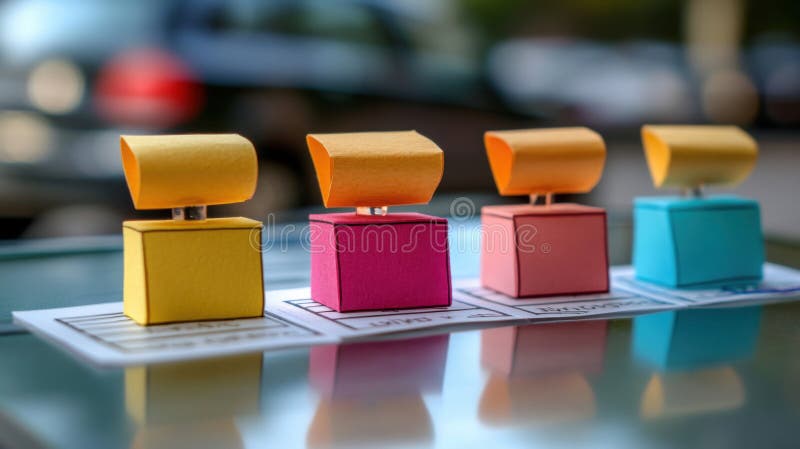 Colorful Project Planning Cubes Stock Illustration - Illustration of ...