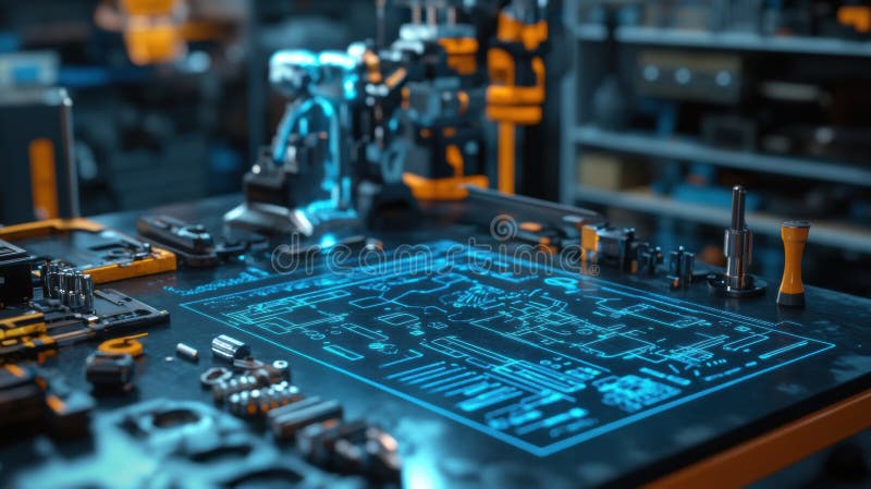 Colorful Projections of Tools and Schematics Blend Seamlessly into the ...