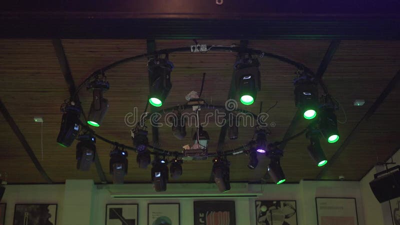 Projector Lights on the Ceiling of the Event Hall Stock Video - Video ...
