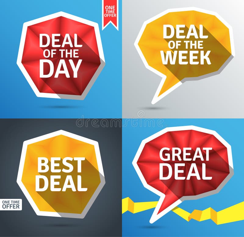 Colorful promo elements stock vector. Illustration of blue - 37052619