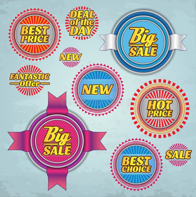 Promo elements set stock vector. Illustration of commerce - 12801746