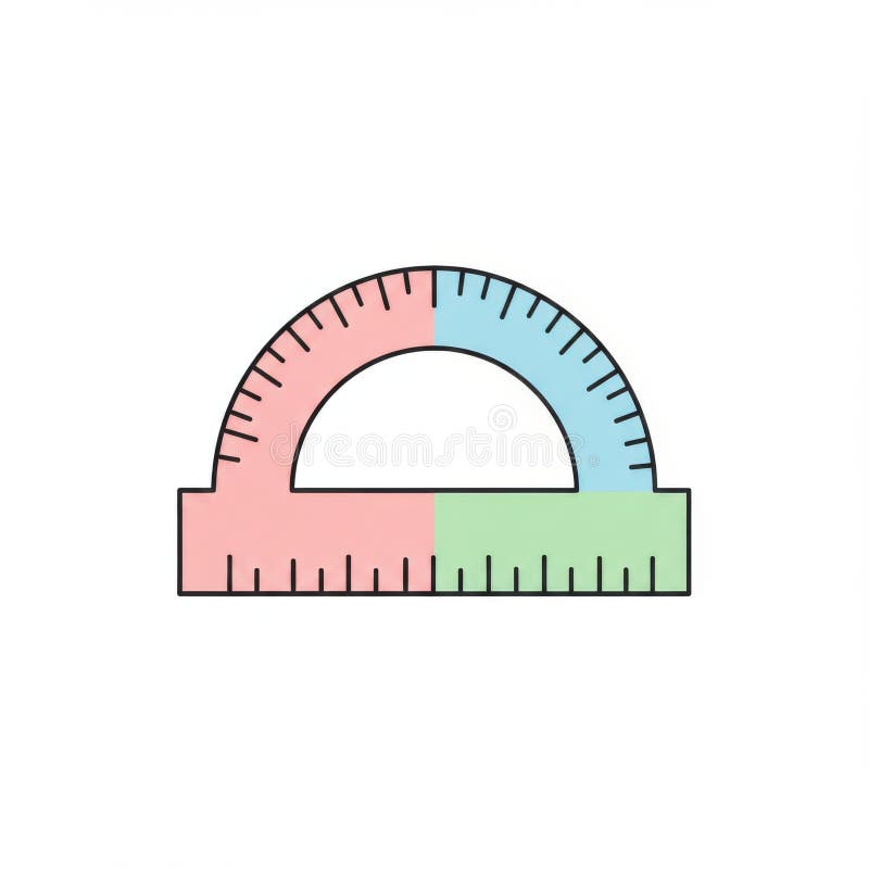 Colorful Protractor for Geometry Measurement Stock Illustration ...