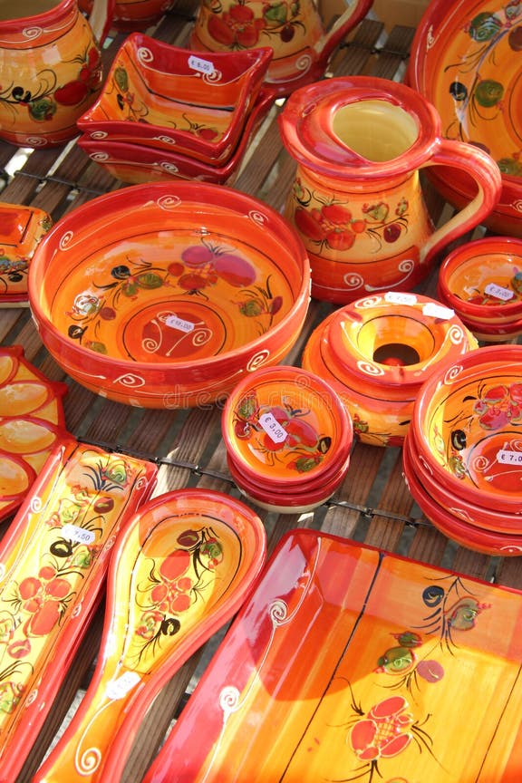 Colorful Provencal Pottery stock photo. Image of decoration - 26626976