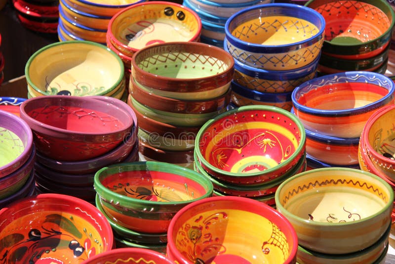 Colorful Provencal Pottery stock image. Image of colors - 26639653