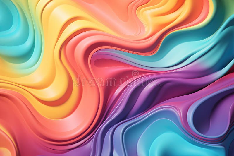 Colorful Psychedelic Abstract. Pastel Color Waves for Background Stock ...