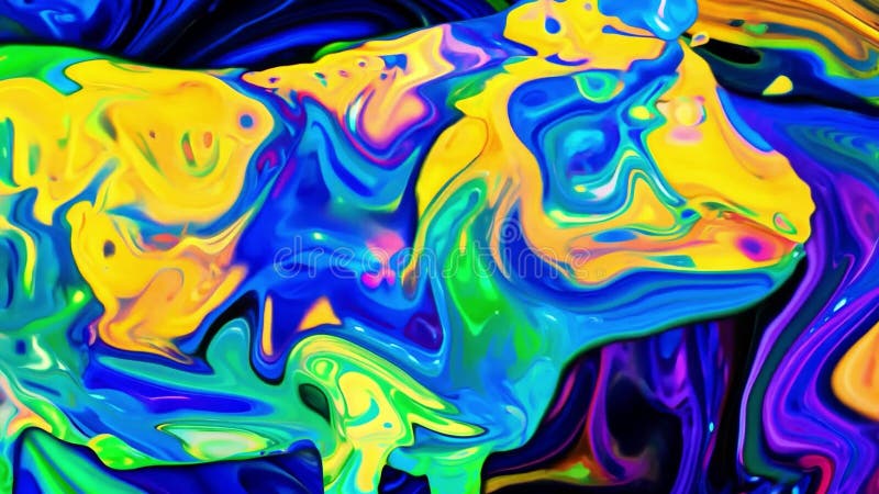 Psychedelic Cow Morphing and Changing Colors on Liquid Background Stock ...