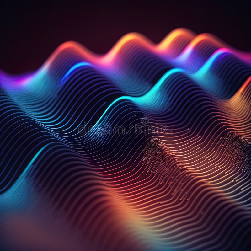 Colorful Psychedelic 3d Waveforms Stock Illustration - Illustration of ...