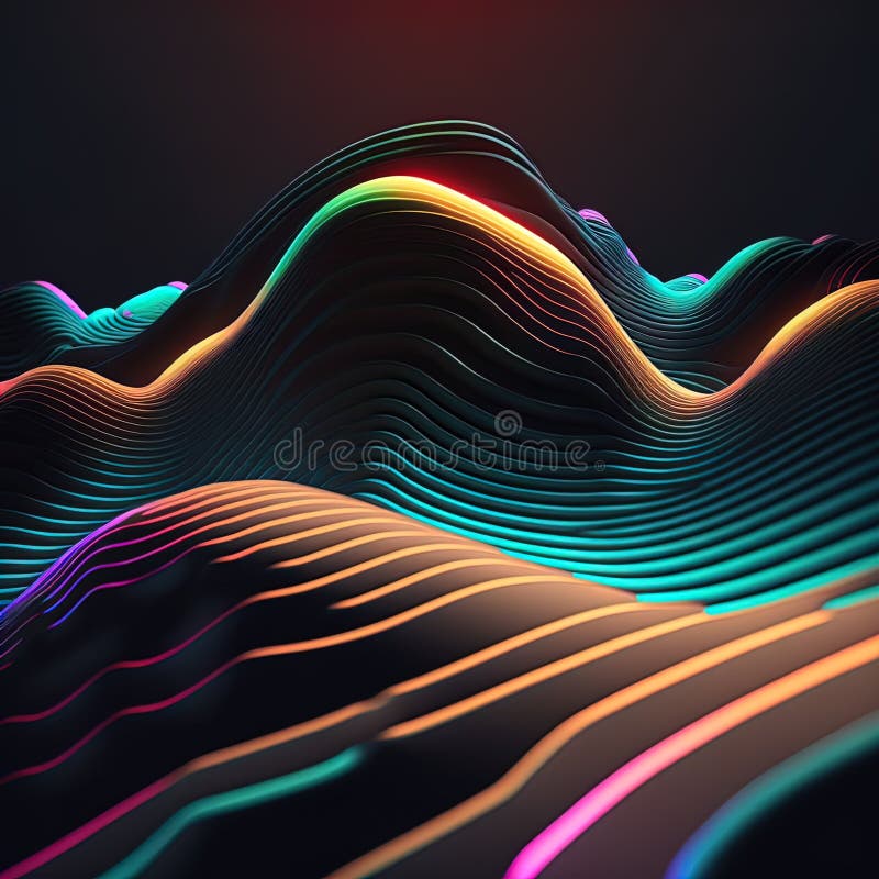 Colorful Psychedelic 3d Waveforms Stock Illustrations – 106 Colorful ...