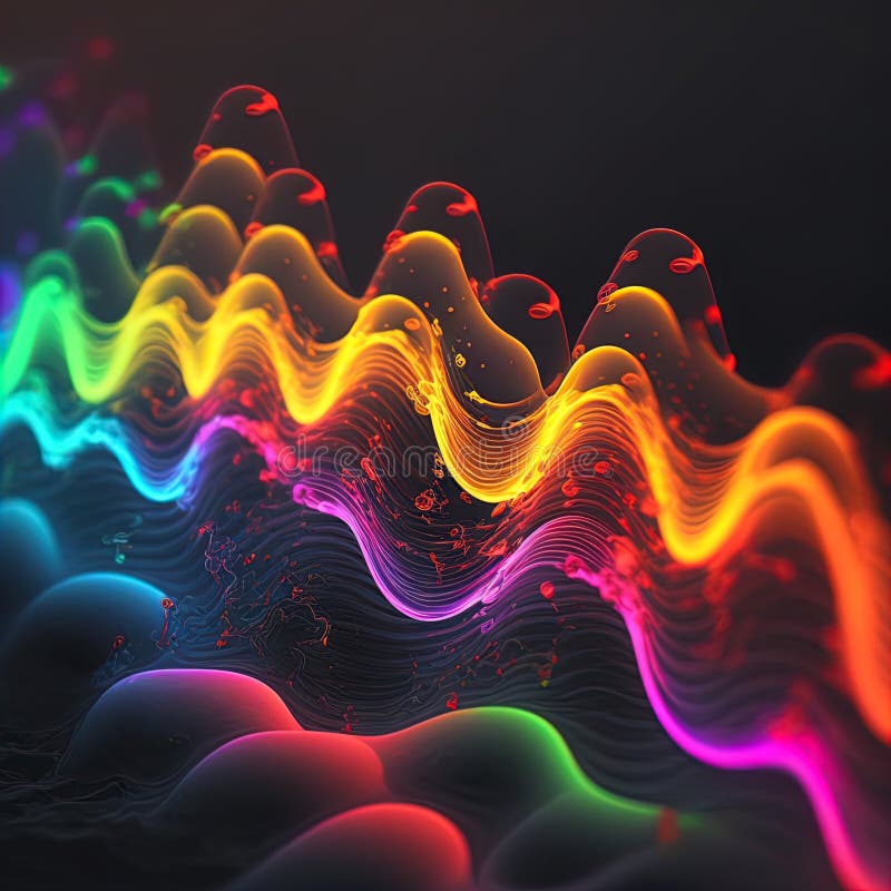Colorful Psychedelic 3d Waveforms Stock Illustrations – 106 Colorful ...